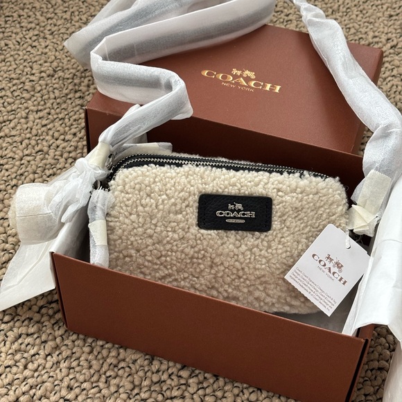 Coach | Bags | Nwt Coach Natural Shearling Crossbody Pouch | Poshmark